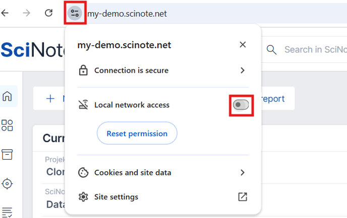 New Local Network Access (LNA) permission prompt
